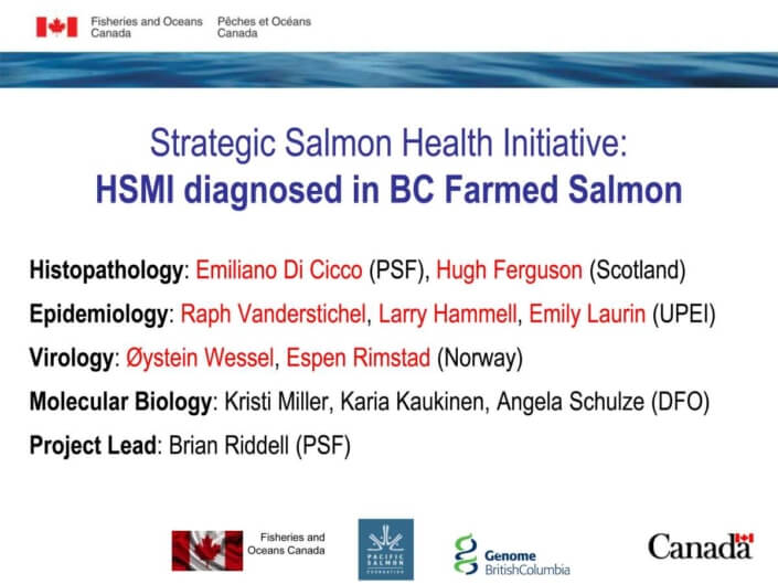 Discovery of HSMI on BC Salmon Farm | Pacific Salmon Foundation